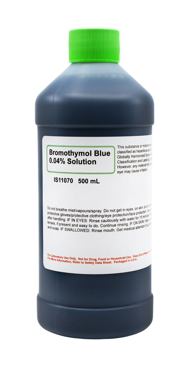 0.04% Aqueous Bromothymol Blue Indicator – The Lab Stockroom